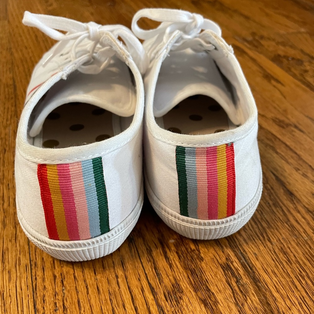 Boden Ladies 1991 White Rainbow Sneakers - Size 39/8.5 - Gem